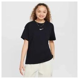 T-Shirt Nike SPORTSWEAR "G NSW TEE BOY ESSNTL LBR", Jungen, Gr. L (152/158), schwarz, Jersey, Obermaterial: 100% Baumwolle, normal, Rundhals, Shirts T-Shirt, f&uuml;r Jugendliche, weiter Schnitt, Rundhalsausschnitt, aus Baumwolle