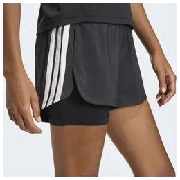 Shorts Adidas PERFORMANCE "PACER WORKOUT WOVEN 2IN1", Damen, Gr. XS, N-Gr, schwarz, normal, gr., Obermaterial: 100% Polyester, Hosen Shorts