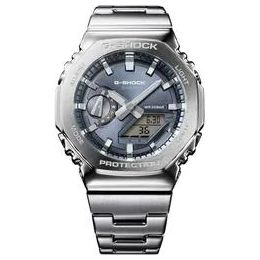 Chronograph Casio G-SHOCK, edelstahlfarben, dunkelgrau, Armbanduhren, Damen, Chronograph, Quarzuhr, Armbanduhr, Herrenuhr, Edelstahlarmband, analog, digital