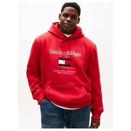 Tommy Hilfiger Big & Tall Hoodie "BT-TOMMY EMBRO FLAG", Herren, Gr. 3XL, medium rot, Sweatware, Obermaterial: 64% Baumwolle, 36% Polyester, TOMMY HILFIGER BIG & TALL, regular fit normal, Rippb&uuml;ndchen, Sweatshirts Hoodie, Gro&szlig;e Gr&ouml;&szlig;en