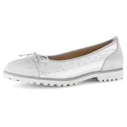 Ballerina Gabor "Sportliche Ballerina", Damen, Gr. 38,5, silber, Schuhe Ballerina