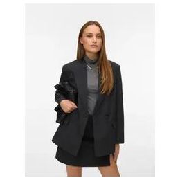 V&eacute;ro Moda Jackenblazer VERO MODA "VMBESTIE LS LOOSE BLAZER NOOS", Damen, Gr. XL, grau (dunkelgrau melange), Web, Obermaterial: 94% Polyester, 4% Viskose, 2% Elasthan, unifarben, relaxed fit h&uuml;ftlang, Blazer