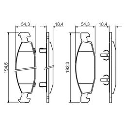 Bosch Bremsbelagsatz, Scheibenbremse 0986424666 f&uuml;r JEEP Chrysler