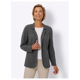 Jerseyblazer Classic Basics "Jersey-Blazer", Damen, Gr. 40, grau (anthrazit), 95% Polyester, 5% Elasthan, Blazer