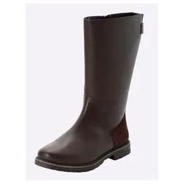 Weitschaftstiefel sheego, Damen, Gr. 37, XXL-Schaft, schoko, Rindsleder, Schuhe Weitschaftstiefel