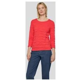 3/4-Arm-Shirt Rabe, Damen, Gr. 44, koralle, Jersey, Obermaterial: 68% Viskose, 28% Polyester, 4% Elasthan, Strukturmuster, regular fit taillenbedeckt, Rundhals, Shirts 3/4-Arm-Shirt, mit Struktur Muster