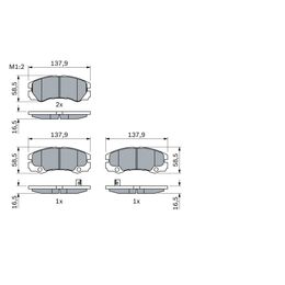 Bosch Bremsbelagsatz, Scheibenbremse 0986424760 f&uuml;r HOLDEN CHEVROLET