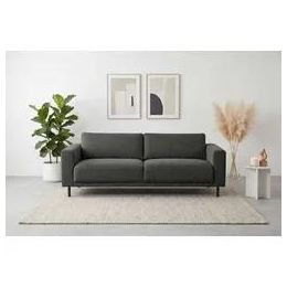 3-Sitzer Home Affaire "Sveeva, B.214 cm, schwarze Metallf&uuml;&szlig;e", anthrazit, B:214cm H:78cm T:90cm, 100% PES, Sofas, langlebiger Webstoff, mit Wellenunterfederung, viele Farben