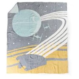 Kinderdecke Star Wars "Star Wars Millennium Falcon", blau, B:130cm L:150cm, Polyester, Wohndecken, Flauschige Kuscheldecke - 127 x 152 cm Flauschig gestrickt