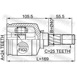 FEBEST Gelenksatz, Antriebswelle 0211p12qr20lh Vorderachse links f&uuml;r NISSAN