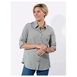 Longbluse Classic Basics, Damen, Gr. 52, khaki, wei&szlig;, kariert, 50% Baumwolle, 50% Polyester, gemustert, kariert, Blusen Longbluse