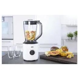 Braun Standmixer "PowerBlend 3 JB 3150 WH - 800W, stufenlos regulierbar, 1,5 L, Glaskrug", wei&szlig;, H:40,6cm, Zerkleinerer, Ice-Crush & Pulsfunktion, leises Mixen, sp&uuml;lmaschinenfest