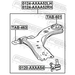 FEBEST Lenker, Radaufh&auml;ngung 0124axaa52rh Vorderachse unten f&uuml;r TOYOTA