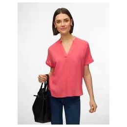 V&eacute;ro Moda Shirtbluse VERO MODA "VMBEAUTY SS TOP GA NOOS", Damen, Gr. XS, coral paradise, Web, Obermaterial: 100% Viskose, unifarben, normal, V-Ausschnitt, Blusen, Viskose, regular fit