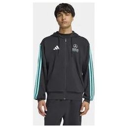 Kapuzensweatshirt Adidas PERFORMANCE "MERCEDES - AMG PETRONAS FORMULA 1 TEAM DNA", Herren, Gr. 3XL, schwarz, semi mint rush, Obermaterial: 55% Baumwolle, 36% Polyester, 9% Viskose, normal, Rundhals, angesetztes B&uuml;ndchen, Sweatshirts