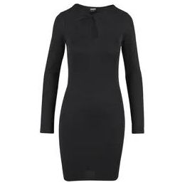 Shirtkleid Urban Classics "Urban Classics Ladies Glitter Longsleeve Dress", Damen, Gr. XS, US-Gr&ouml;&szlig;en, schwarz, 100% Kunststoff, unifarben, skinny fit, Rundhals, Kleider Shirtkleid