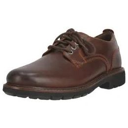 Schn&uuml;rschuh Clarks "Batcombe Tie", Herren, Gr. 46, dunkelbraun, Leder, Schuhe Schn&uuml;rschuh, mit ergonomisch geformtem Cushion Plus-Fu&szlig;bett