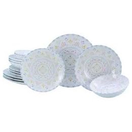 Teller-Set Creatable "Primavera Pastell, Teller Set 16-tlg.", bunt, 16, Steinzeug, Geschirr-Sets, Vollfl&auml;chig dekoriert, Schmetterlingsmotive, Zarte Pastellt&ouml;ne