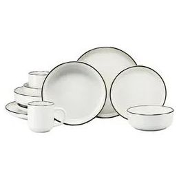 Kombiservice Creatable "Nordic Festive, Service 10-tlg.", creme, 10, Steinzeug, Geschirr-Sets, Kombiservice, Minimalistisches Design, Dezente goldene Akzente