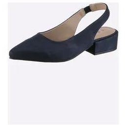 Slingpumps Casual Looks, Damen, Gr. 41, dunkelblau, Textil, Schuhe Slingpumps