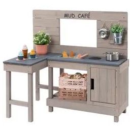 Outdoor-Spielk&uuml;che Muddy Buddy "Matschk&uuml;che Coffee Corner", warmgrau, Spielk&uuml;chen, KinderB:100cm H:95cm T:60cm, Holz, B:100cm H:95cm T:60cm