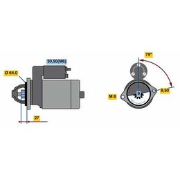 Bosch Starter 0986022730 f&uuml;r Opel Vaughall