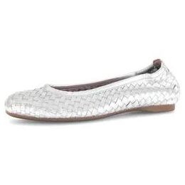 Ballerina Gabor "Eleganter Ballerina", Damen, Gr. 39, silber, Schuhe Ballerina