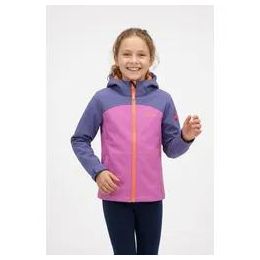 Softshelljacke Trollkids "GIRLS KRISTIANSAND JACKET XT", M&auml;dchen, Gr. 110, violet blau, mallow pink, papaya, Obermaterial: 94% Polyester, 6% Elasthan, Jacken Softshelljacke, f&uuml;r Trekking und sportliche Aktivit&auml;ten, wasserabweisend