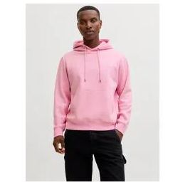 Jack & Jones Kapuzensweatshirt JACK & JONES "JJESTAR mit 3D-Print und Kapuze f&uuml;r vielseitige Anl&auml;sse", Herren, Gr. XXL, prism pink, angeraute Sweatware, Obermaterial: 70% Baumwolle, 30% Polyester, bedruckt, relaxed fit normal, Rundhals, Rippb&uuml;ndchen, Sweatshirts, Baumwollmischung, relaxed fit
