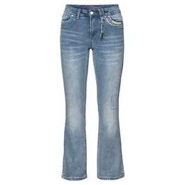 Bootcut-Jeans sheego BY JOE BROWNS, Damen, Gr. 23, Kurzgr&ouml;&szlig;en, light blau, denim, 70% Baumwolle, 28% Polyester, 2% Elasthan, unifarben, lang, Jeans