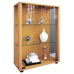 Standvitrine Vcm "Holz Glas Stand Vitrine Sammelvitrine Sintalo", braun (buche), B:60cm T:25cm, Obermaterial: 100% Holz Wood., Schr&auml;nke, Standvitrine