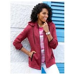 Langjacke Classic Basics, Damen, Gr. 56, fuchsia, schwarz, meliert, 100% Polyester, Jacken Langjacke