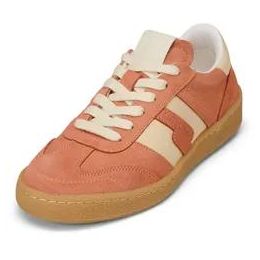Marc O'Polo Sneaker MARC O'POLO "mit Struktur-Akzenten", Damen, Gr. 37, warm orange, Obermaterial: 96% Leder (Rind), 4% Polyester, unifarben, Schuhe Sneaker