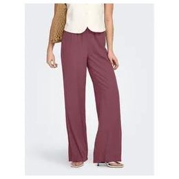 Schlupfhose Only "ONLGOA MW LINEN BL PULL-UP PANT CC PNT", Damen, Gr. M, L&auml;nge 32, rose braun, Web, Obermaterial: 70% Viskose, 30% Leinen, unifarben, regular fit lang, Hosen Schlupfhose, mit Leinen