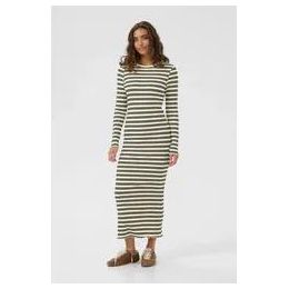 Shirtkleid SAINT TROPEZ "OlaliaSZ LS Dress", Damen, Gr. S, N-Gr, ice schwarz stripe, Jersey, Obermaterial: 95% Viskose, 5% Elasthan, gestreift, wadenlang, Rundhals, gewellter Abschluss, Kleider Shirtkleid