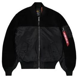 Bomberjacke Alpha Industries "MA-1 Teddy Bomber", Herren, Gr. XL, schwarz, Obermaterial 1: 100% Nylon, Obermaterial 2: 100% Polyester, Futter: 100% Nylon, F&uuml;llung: 100% Polyester, Jacken Bomberjacke