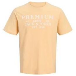 Jack & Jones T-Shirt JACK & JONES "JPRBLUCALVIN SS TEE FST", Damen, Gr. S, sahara sun, Jersey, Obermaterial: 100% Baumwolle, bedruckt, regular fit normal, Rundhals, Shirts T-Shirt