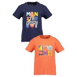 T-Shirt Blue Seven, Jungen, Gr. 134, multipack 1, Single Jersey, Obermaterial: 100% Baumwolle, bedruckt, unifarben, Basic normal, Rundhals, Shirts T-Shirt, unifarben und bedruckt, mit Druckapplikationen, aus reiner Baumwolle