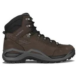 Wanderschuh Lowa "RENEGADE EVO LL MID", Damen, Gr. 47, dunkelbraun, schwar, Leder, Schuhe Wanderschuh, aus Leder und mit Vibram Sohle