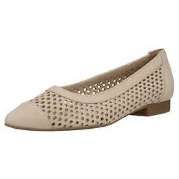 Ballerina Paul Green "Paul Green Ballerinas Leder", Damen, Gr. 41, beige, Leder, Schuhe Ballerina