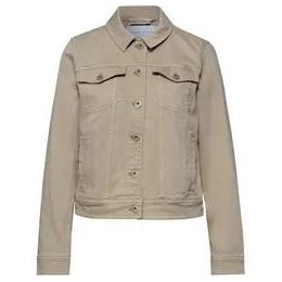Jeansjacke Street One, Damen, Gr. 46, beige washed, Web, Obermaterial: 92% Baumwolle, 6% Polyester, 2% Elasthan, unifarben, normal h&uuml;ftbedeckend, Rundhals, mit Kn&ouml;pfen, Jacken Jeansjacke, im Colored-Denim-Look mit Taschen