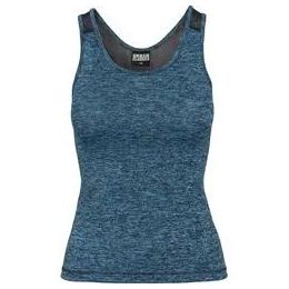 Muskelshirt Urban Classics "Urban Classics Damen Ladies Active Melange Trainings Top", Herren, Gr. S, turquoise, schwarz, schwarz, 94% Polyester, 6% Elasthan, unifarben, slim fit, Racerback, Shirts