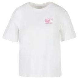 T-Shirt MISS TEE "Miss Tee Weekend Loading Tee", Damen, Gr. XS, wei&szlig;, 100% Baumwolle, bedruckt, oversize, Rundhals, Shirts T-Shirt