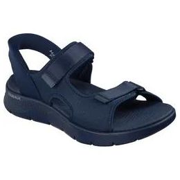 Sandale Skechers "GO WALK FLEX SANDAL-EASY ENTRY", Herren, Gr. 44, navy, Textil, unifarben mit Farbeinsatz, Schuhe Sandale, Sommerschuh, Sandalette, Slip-In mit atmungsaktiver Goga Mat Sohle