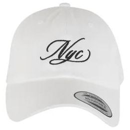 Snapback Cap MISS TEE "Miss Tee NYC Calligraphy Letters Dad Cap", Damen, Gr. onesize, wei&szlig;, 100% Baumwolle, Caps