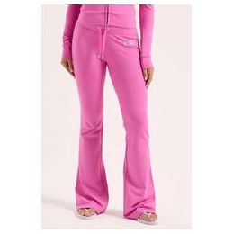 Sweathose Juicy Couture "APOLLO DIAMANTE JERSEY LOW RISE PANT. Damen", Damen, Gr. L, EURO-Gr&ouml;&szlig;en, super pink, Jersey, 40% Baumwolle, 40% Modal, 20% Polyester, slim fit, Hosen Sweathose, Trainingshose Damen, Sportshorts, Jersey, Jogginghose, Glitzer, Sale