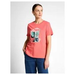 T-Shirt Tom Tailor, Damen, Gr. S, soft coral pink, Single Jersey, Obermaterial: 100% Baumwolle, bedruckt, regular fit normal, Rundhals, gerader Abschluss, Shirts T-Shirt, mit Print