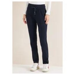 Jogger Pants Cecil, Damen, Gr. XL, L&auml;nge 30, universal blau, Stoff, 43% Viskose, 38% Polyester, 14% Polyamid, 5% Elasthan, unifarben, comfort fit lang, Hosen, Elastikbund mit Tunnelzug