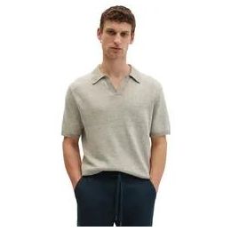 Marc O'Polo Poloshirt MARC O'POLO, Herren, Gr. M, linen wei&szlig;, Strick, Obermaterial: 65% Leinen, 35% Baumwolle, regular fit normal, V-Ausschnitt, B&uuml;ndchen, Shirts, regular aus Bio-Baumwolle und Leinen