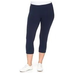 Leggings sheego, Damen, Gr. 42, Normalgr&ouml;&szlig;en, blau (marine), 95% Baumwolle, 5% Elasthan, unifarben, Hosen Leggings